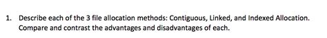 Solved Describe Each Of The File Allocation Methods Chegg Com Solved Describe Each Of The File Allocation Methods Chegg Com