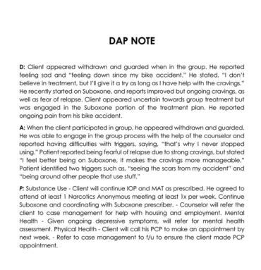 24 DAP Note Examples What Are DAP Notes