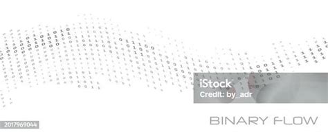 Binary Flow Digital Data Stream By Ones And Zeros Minimal Vector