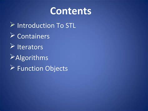 Standard Template Librarystl In C Ppt
