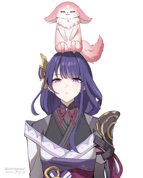 Raiden Shogun Yae Miko And Yae Miko Genshin Impact Drawn By Asiri