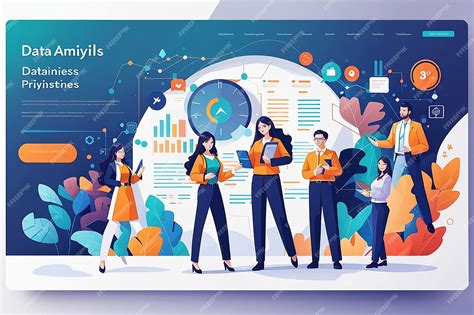 Premium Photo Data Analysis Concept With Characters Can Use For Web