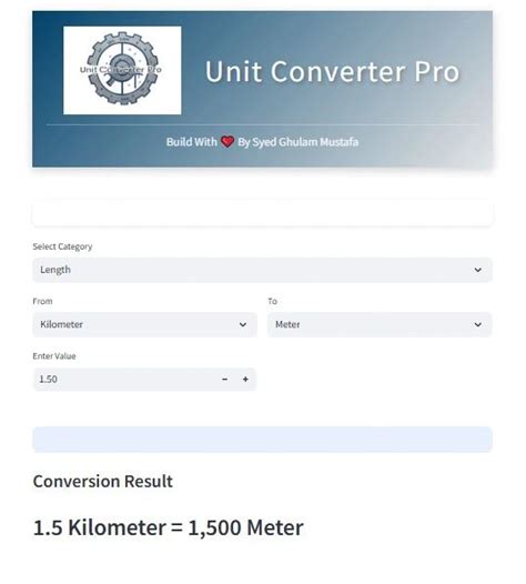Python Streamlit Unitconverter Webapp Datascience Machinelearning