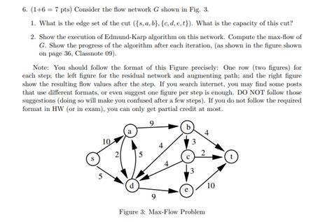 Solved 6 167pts Consider The Flow Network G Shown In