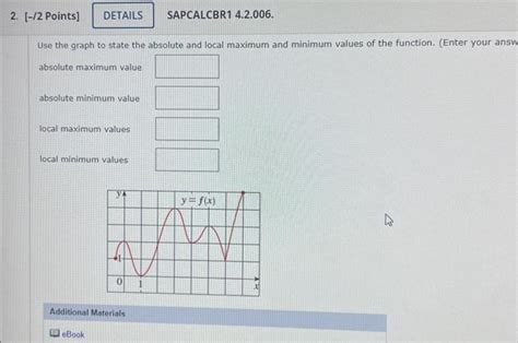 Solved Use The Graph To State The Absolute And Local Maximum Chegg Com