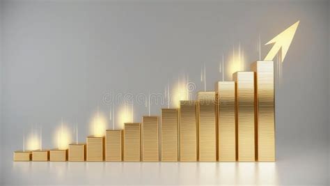 Digital Candlestick Chart Made Of Gold Blocks Animating Upward Stock Illustration Illustration