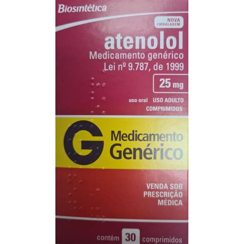 Atenolol 25mg C30 Comprimidos BiosintÉtica Biosintetica Farmace