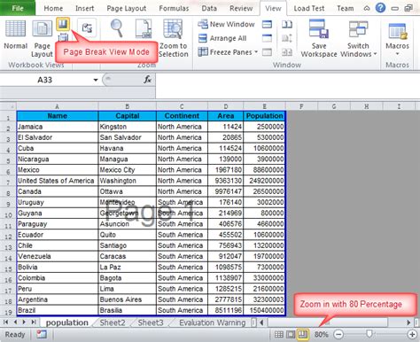 Set Excel View Mode In C Vbnet