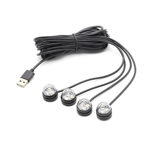 자동차 인테리어 앰비언트 장식 조명 다채로운 Rgb 풋 라이트 범용 자동 Usb 무드등장식용 조명 Aliexpress