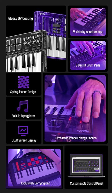 Synido Tempokey K25 Midi Controller Keyboard Beat Maker