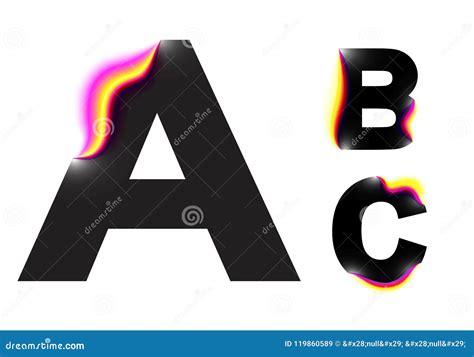 Vector Glitch Alphabet Design Neon Colorful Glitch Style Black Bold Font Abstract Type For