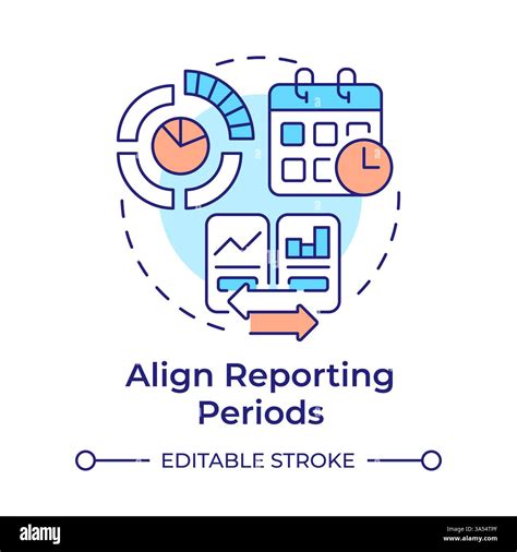 Aligning Reporting Periods Multi Color Concept Icon Stock Vector Image