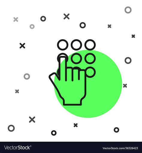 Black Line Password Protection And Safety Access Vector Image