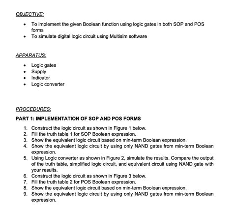 solved objective to implement the given boolean function