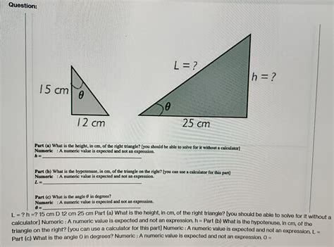 Solved Questionnpart A What Is The Height In Cm Of