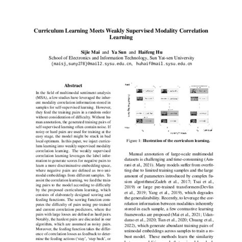 Curriculum Learning Meets Weakly Supervised Multimodal Correlation Learning Acl Anthology