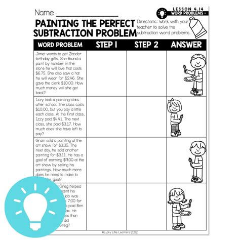 Lucky To Learn Math Two Step Subtraction Money Word Problems Lesson