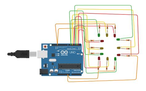 Circuit Design Traffic Control Using Arduino Tinkercad