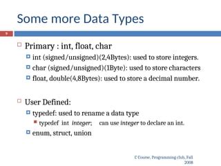 Data Types And Operators In C Programming Ppt