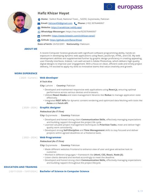 Khizar Cv Pdf World Wide Web Internet And Web