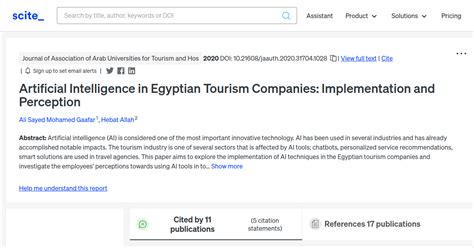 Artificial Intelligence In Egyptian Tourism Companies Implementation And Perception