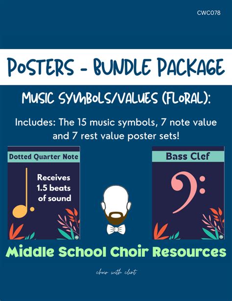 Music Symbol Note Value Rest Value Poster BUNDLE