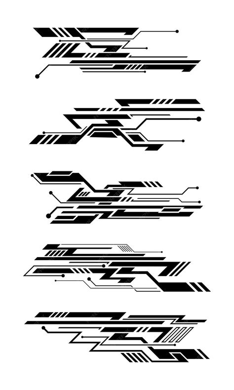Premium Vector Abstract Futuristic Technology Lines Elements Collection