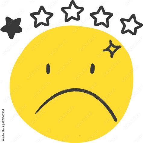 별점 만족도 노랑 얼굴표정 스티커 Stock Illustration Adobe Stock