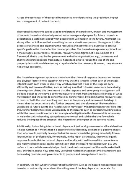 Assess The Usefulness Of Theoretical Frameworks In Understanding The Prediction Pdf