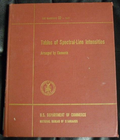 Tables Of Spectral Line Intensities Part I Arranged By Elements