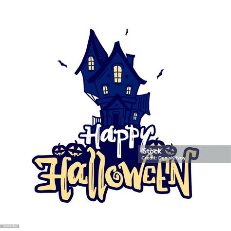 손으로 그린된 유령의 집 및 호박 해피 할로윈의 필기 입력 글자를 벡터 독일에 대한 스톡 벡터 아트 및 기타 이미지 독일 로고 마녀 Istock