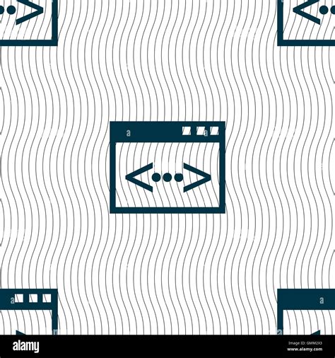 Code Sign Icon Programmer Symbol Seamless Pattern With Geometric Texture Vector Stock Vector