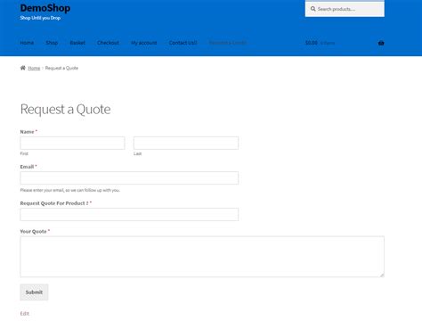 easily create a request a quote form enquiry form for wordpress