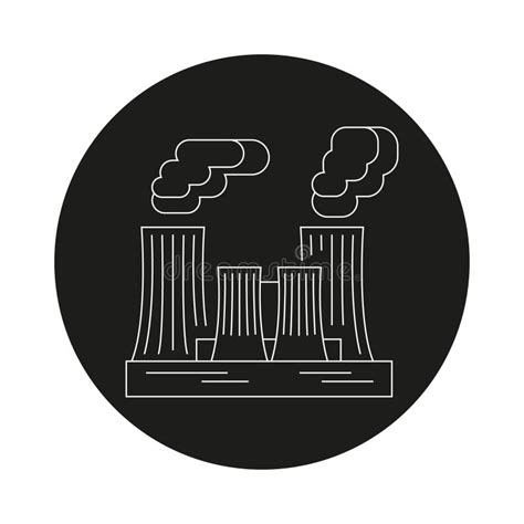 Nuclear Power Plant Color Line Icon Alternative Energy Source Stock Vector Illustration Of