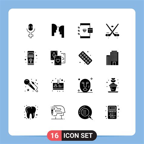 Universal Icon Symbols Group Of 16 Modern Solid Glyphs Of Hardware