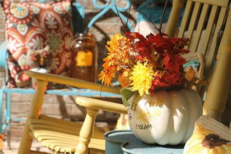 Rustic Fall Porch Decorating Debbiedoos