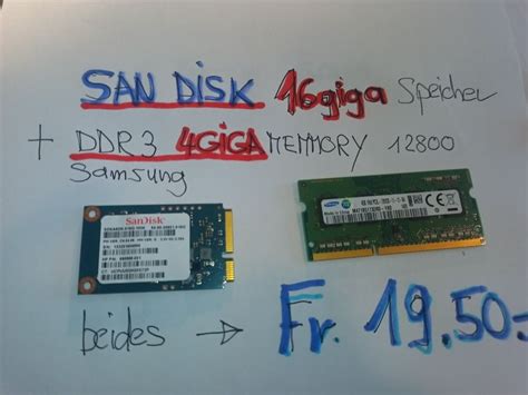 San Disk 16gi Speicher 4 Giga Ddr3 Ram Gebraucht In Wila Für Chf 19