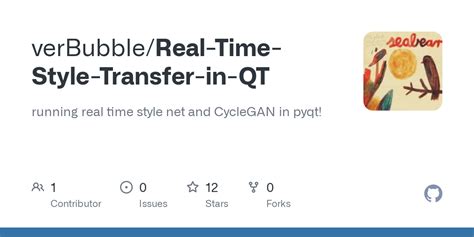 Github Verbubblereal Time Style Transfer In Qt Running Real Time