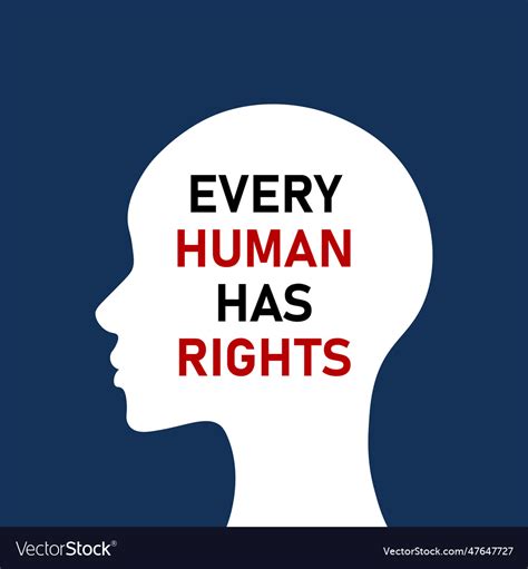 Human Rights Poster With A Portrait Silhouette Vector Image