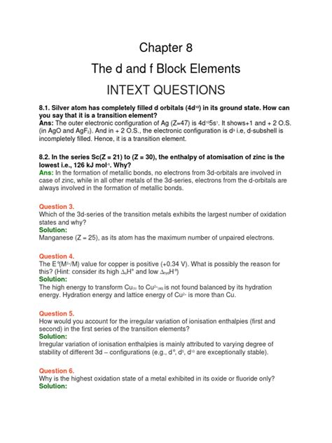 21 59 18 11 12 2023 D And F Block Intext Questions Pdf Transition Metals Redox