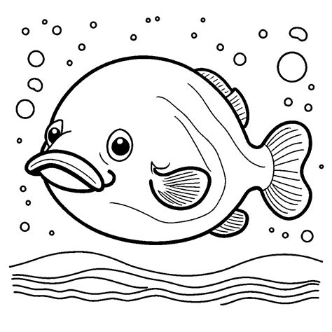 Outlined Blobfish Coloring Page Lulu Pages
