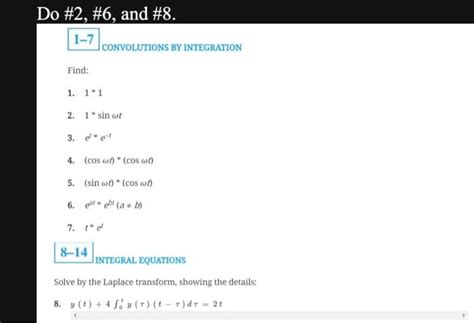 solved 6 eat ebt a b 7 t∗et integral equations solve by