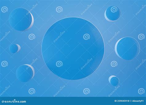 Textured Blue Circles Shapes With Backlight 3d Render Stock Illustration Illustration Of