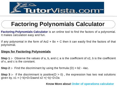 Factor Trinomial Calculator Online