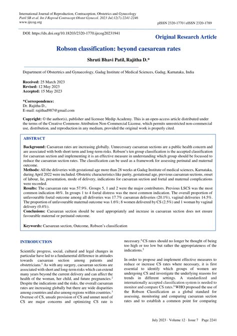 Pdf Robson Classification Beyond Caesarean Rates Pdf Robson Classification Beyond Caesarean Rates