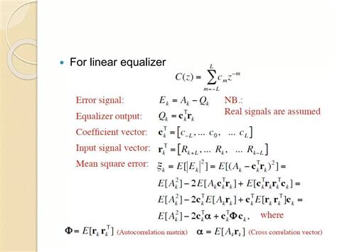 Application Of Adaptive Linear Equalizer Ppt
