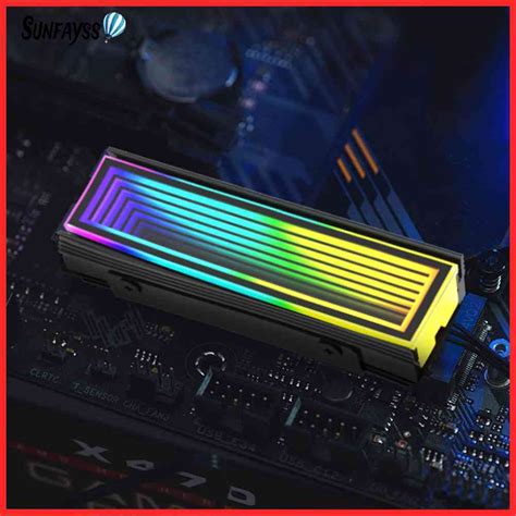M2 Nvme Heat Sink 5v 3pin Argb Ssd Cooler Aura Sync Aluminum Alloy For M2 2280 Shopee