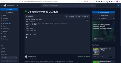 Github Rohit Bahugunado You Know Me Cli Quiz Nodejs Is An Open Source Cross Platform Back