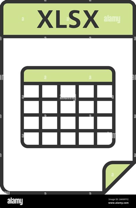 XLSX File Color Icon Spreadsheet File Format Isolated Vector Illustration Stock Vector Image