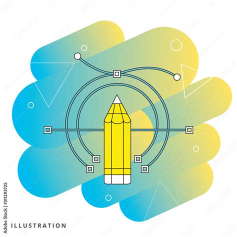 Pen Tool Vector Computer Graphics The Curve Control Points Stock